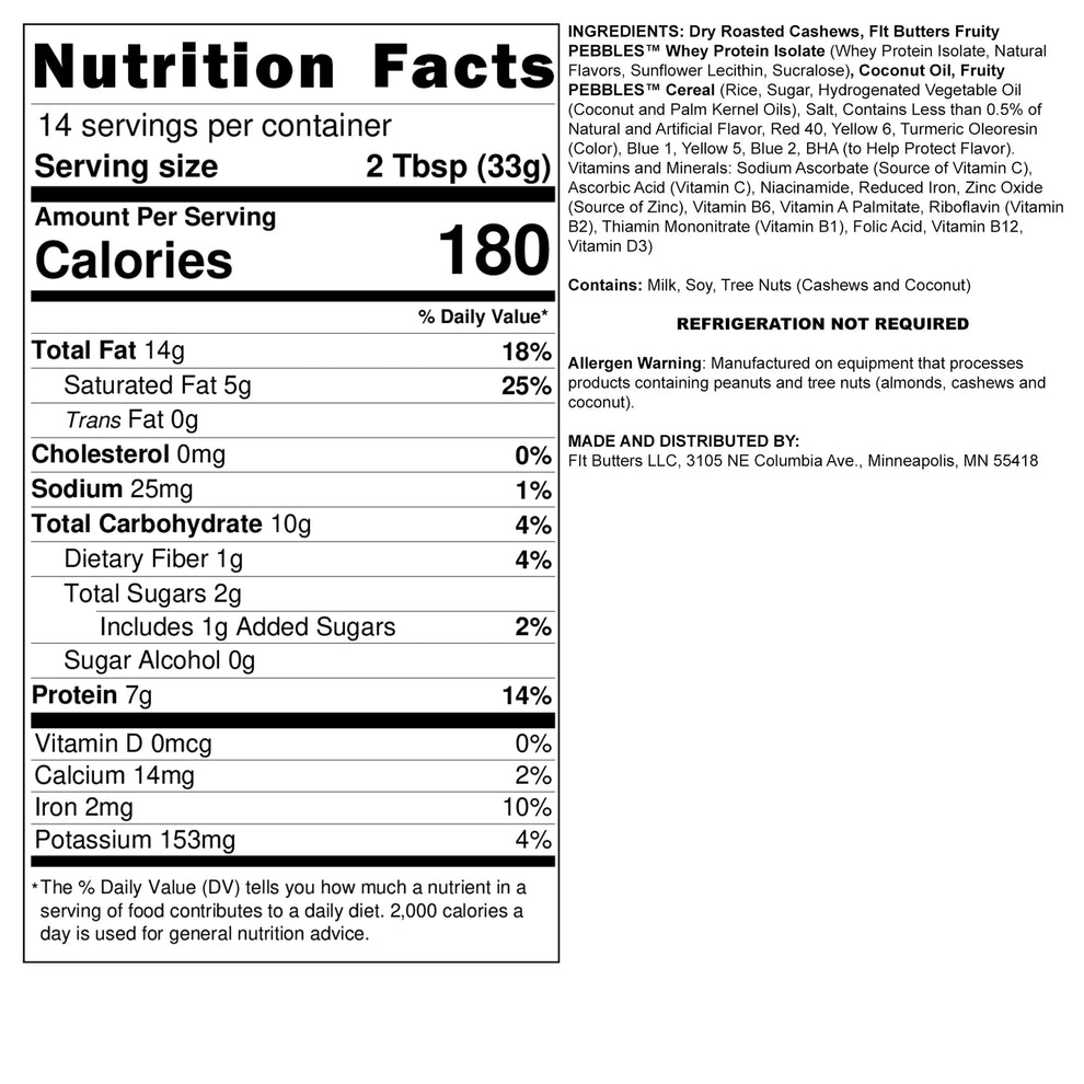 FIt Butters Fruity PEBBLES™ Cashew Butter – Fit Butters